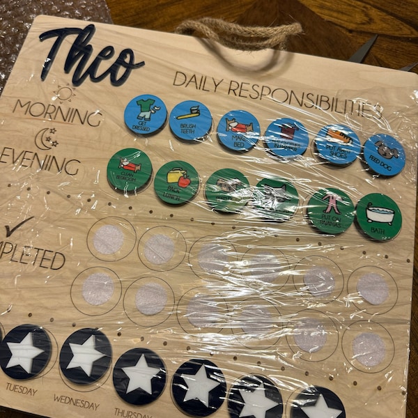 Personalized Childs Chore Chart With Pictures, Daily Toddler Routine ...