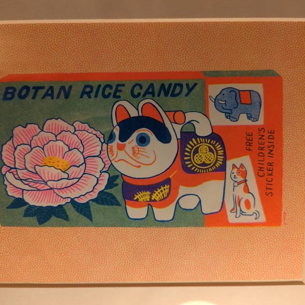 Japanese Botan Rice Candy - Risograph Art Print - 8.5 X 11 - Etsy