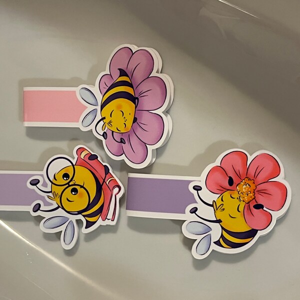 Cute Bee Bookmark SET of 3, Teacher Bookmark, Planner Bookmarks, Gift ...