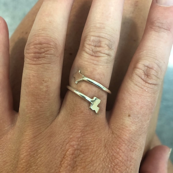 Personalized Any States Ring,double State Ring,country Rings Silver,two ...