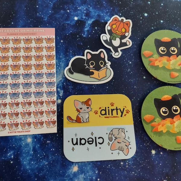 Kawaii Cat Workout Planner Stickers, Workout Reminders, Cute Planner ...