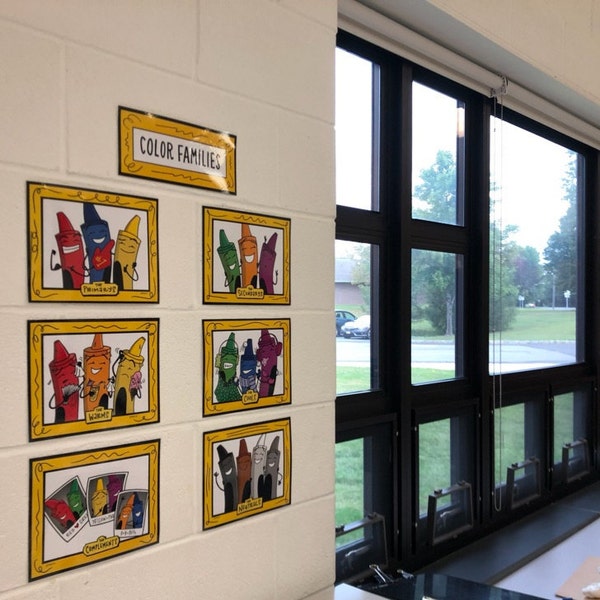 The Color Families (digital Set of 8) Art Classroom Decor (primary ...