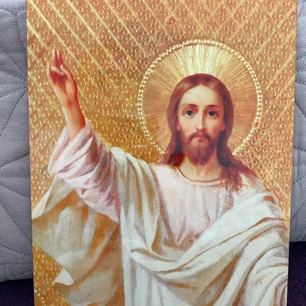 Religious Icon - Risen Jesus - MDF Photo Panel for Tabletop Display 6 ...