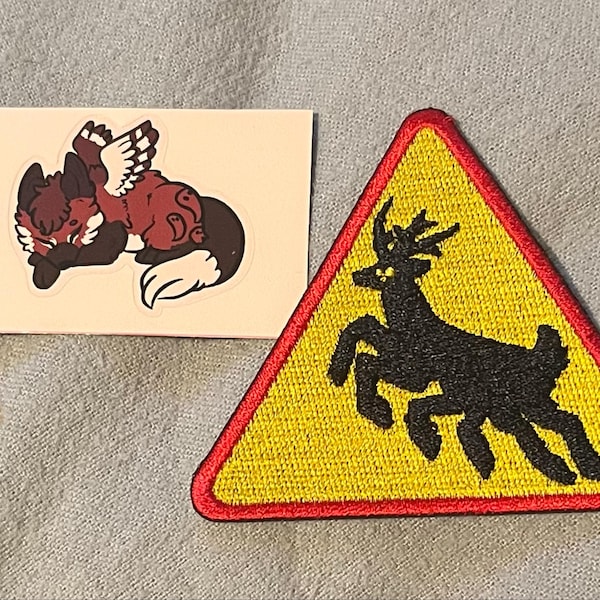 Cryptid Deer Warning Embroidered Patch | Paranormal - Scp - Patches ...