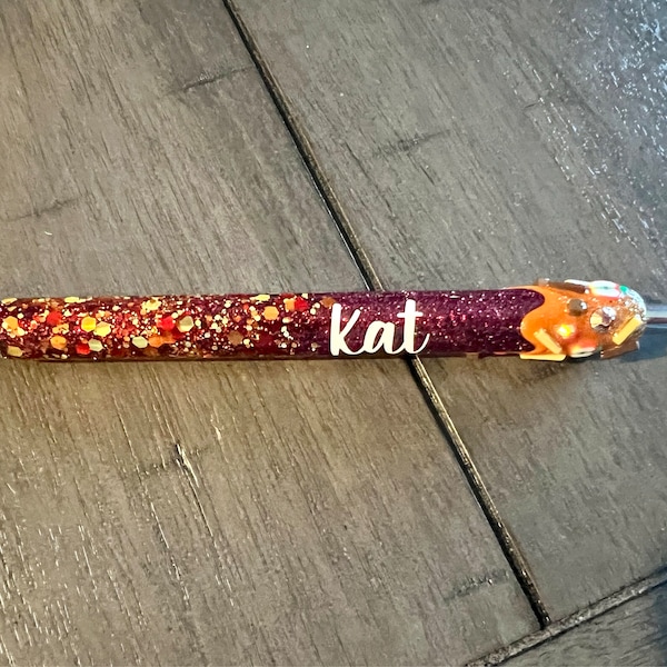 Fall Glitter Pen: Personalized Holiday, Pumpkin, Leaves Pen - Etsy