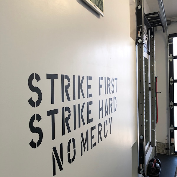 Cobra Kai Strike First Strike Hard No Mercy Wall Decal Sticker Stencil ...