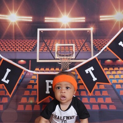 Personalized Basketball Half Birthday Uniform Jersey Headband ...