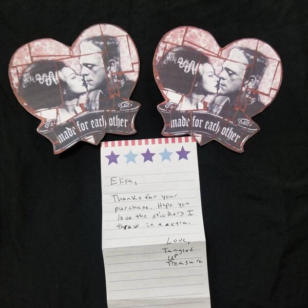 Frankenstein and Bride Sticker - Etsy