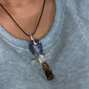 Purple/gold Ankh Earrings | Etsy