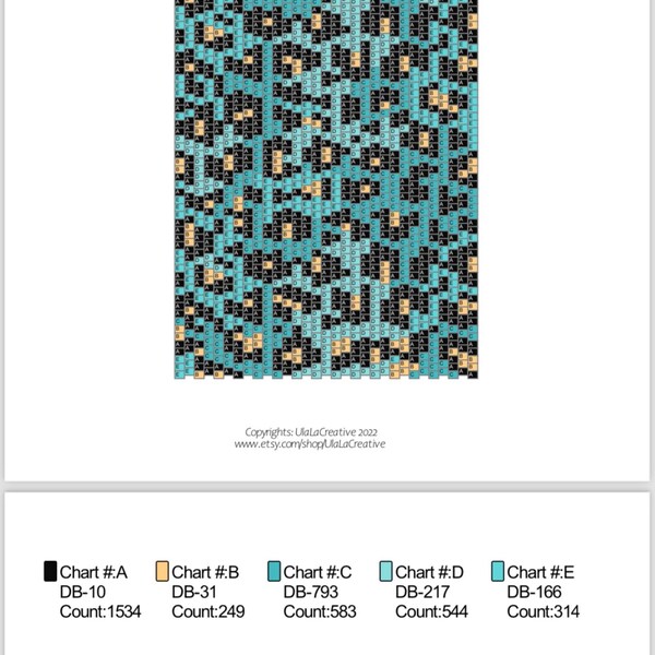 Set of Sixs Animal Print Peyote Patterns, Cuff Bracelet Seed Bead ...