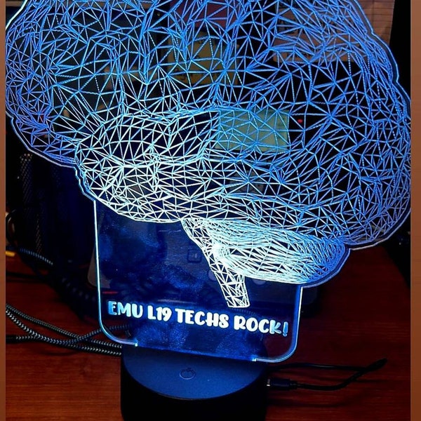 Brain Personalized LED Night Light, RC, Perfect for Students, Science ...