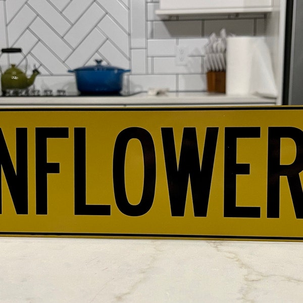 Personalized 4x18 Yellow Street Sign ANY TEXT Customized Decorator Road ...