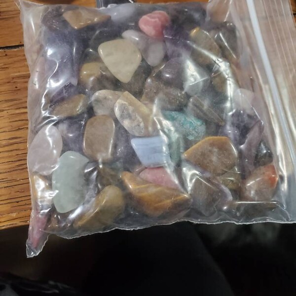 Assorted Tumbled Stones 0.5 in and 1 in BIG From 2oz Wholesale Bulk Lot ...
