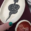 Made to Order 5'' Snake Bowls White Clay/black Sgraffito Set of 4, 6 or ...