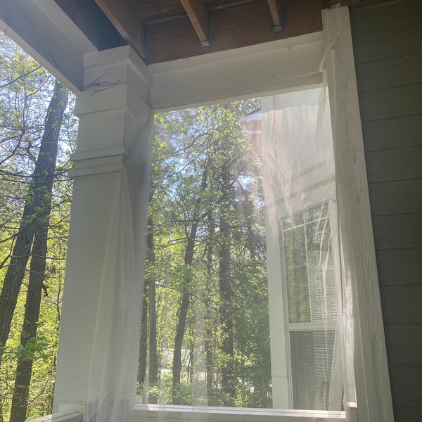 One (1) White Mosquito Netting Curtain Panel. 98" L X 110" W. Read ...