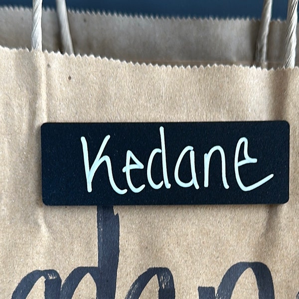 Chalkboard Reusable Name Tags - 1" X 3", Name Badge, Black Tag, Chalk ...