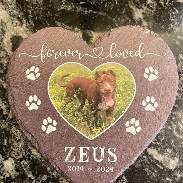 Custom Dog Memorial Slate, Cat Memorial Stone, Pet Remembrance Gift ...