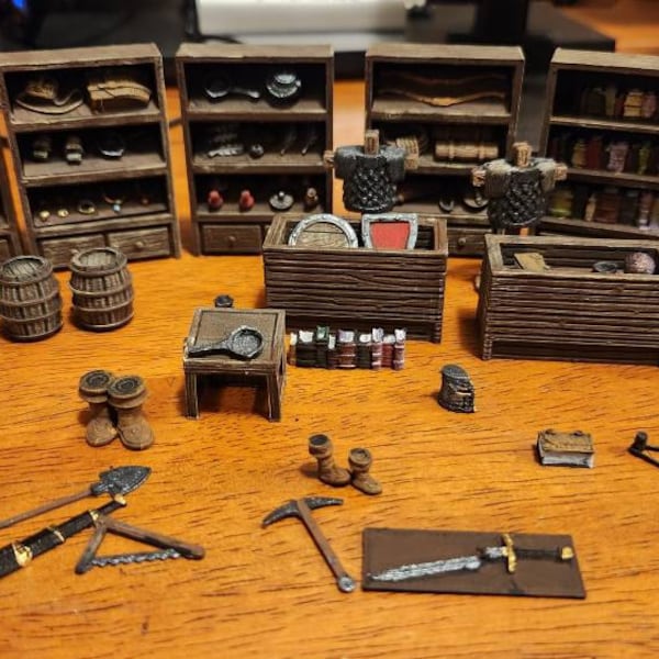 General Store Shelf Modular Dnd Miniature Terrain, Dungeons and Dragons ...