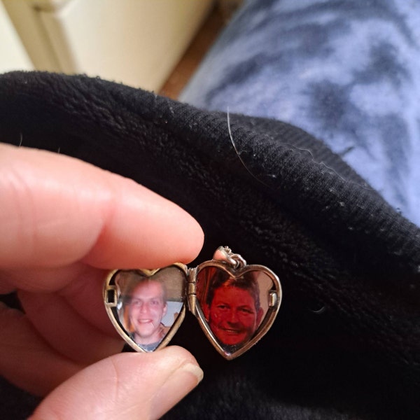 Printed Love Heart Locket Photo Print Mini Heart Photo Printed for ...