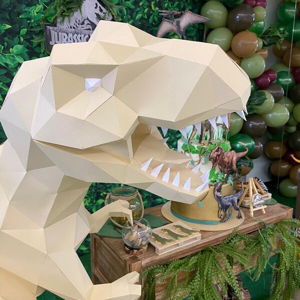 Low Poly T Rex 3d Papercraft Sculpture,tyrannosaurus Dinosaur 3D Paper ...