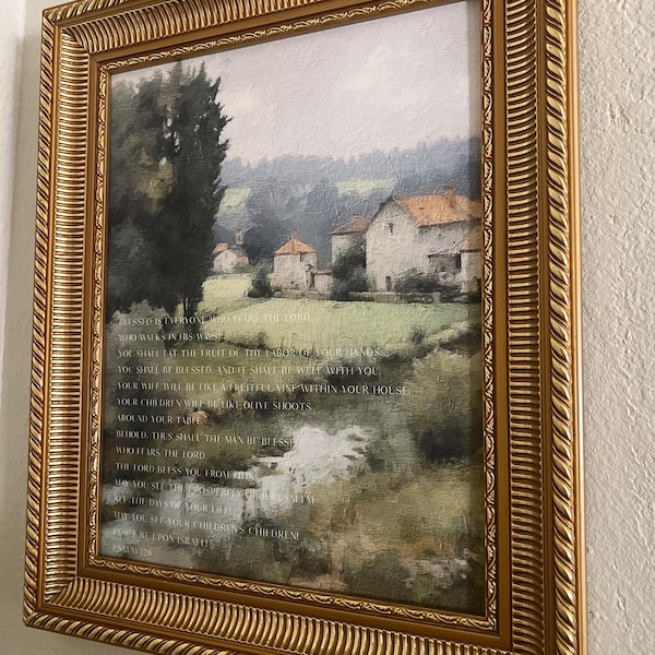 Scripture Wall Art PRINTED Art Print Psalm 23:1-2 Scripture Art Modern ...