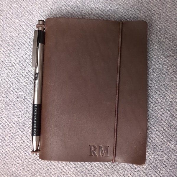 REFILLABLE Personalized Leather Pocket Journal With Elastic Closure ...