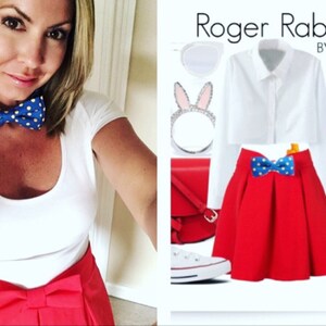 Roger Rabbit bow tie Yellow polka dot blue bowtie pre-tied | Etsy