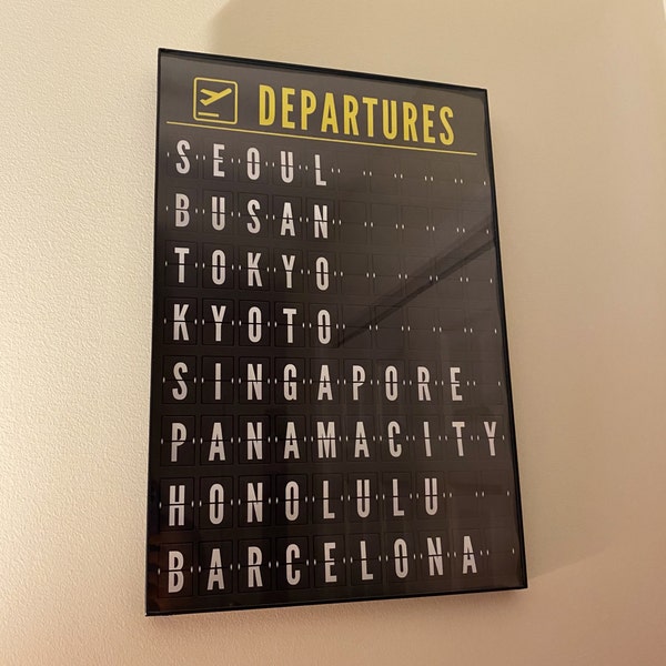 Departure Board L Travel Poster L Aviation Gift L Personalized Travel ...