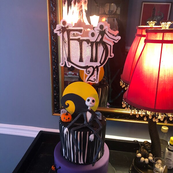 JACK SKELLINGTON Inspired CAKE Topper, Birthday, Baby Shower, Bridal ...