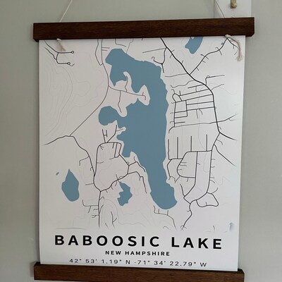 Custom Lake Map Print, Lake House Art Digital Download Lake Poster Wall ...