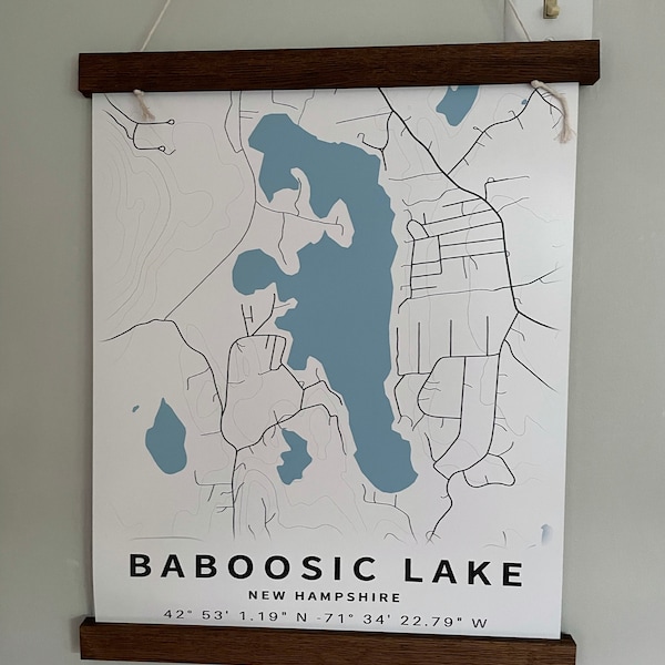 Custom Lake Map Print, Lake House Art - Digital Download \ Lake Poster ...