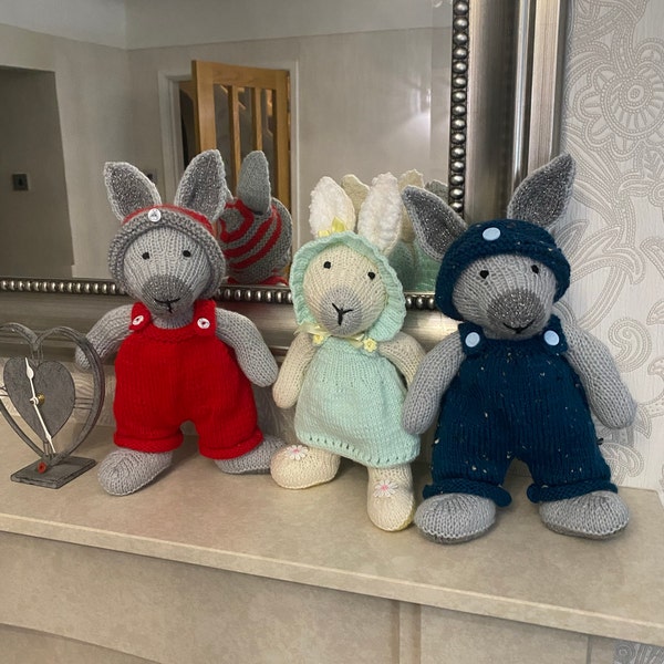 Elderberry Bunny PDF Knitting Pattern Download Knitted Flat Written in ...