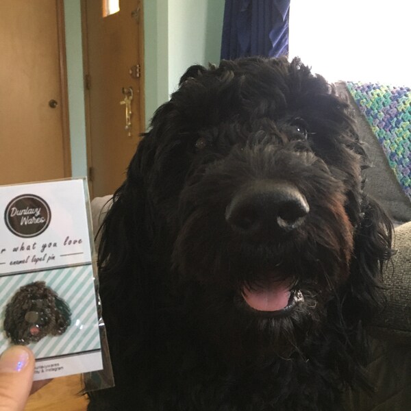 Black Doodle Dog Soft Enamel Lapel Pin - Etsy