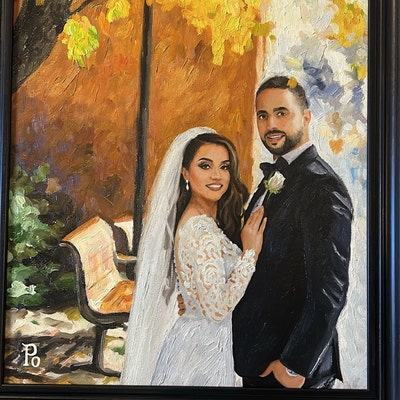 Wedding Oil Painting From Photo Custom Portrait Painting - Etsy
