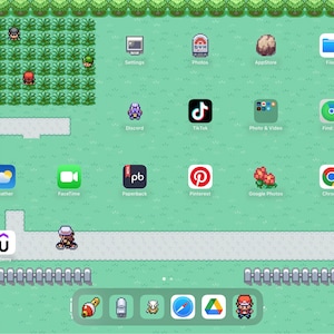 Ios 293 Icons Pokemon Red Blue Version iPhone IOS14 App Icons Widgy ...