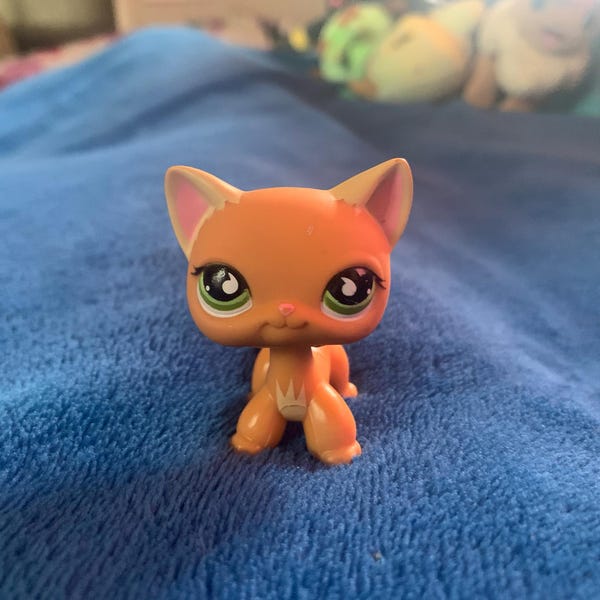 Littlest Pet Shop LPS 2130 Dog Lhasa Apso Puppy Brown Tan Bow Blue Eyes ...