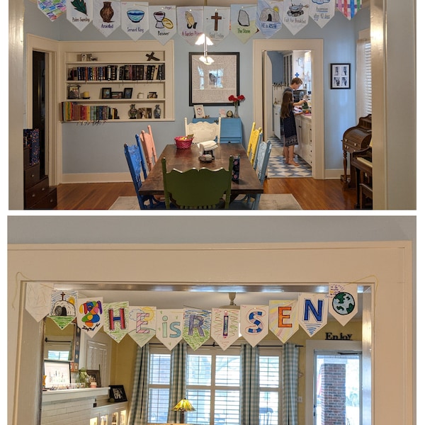 Printable Holy Week Coloring Banner/he is RISEN Banner/easter Banner - Etsy