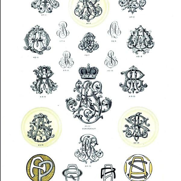 5000 Monograms Font and Decorations,vintage Art Initials,vintage ...