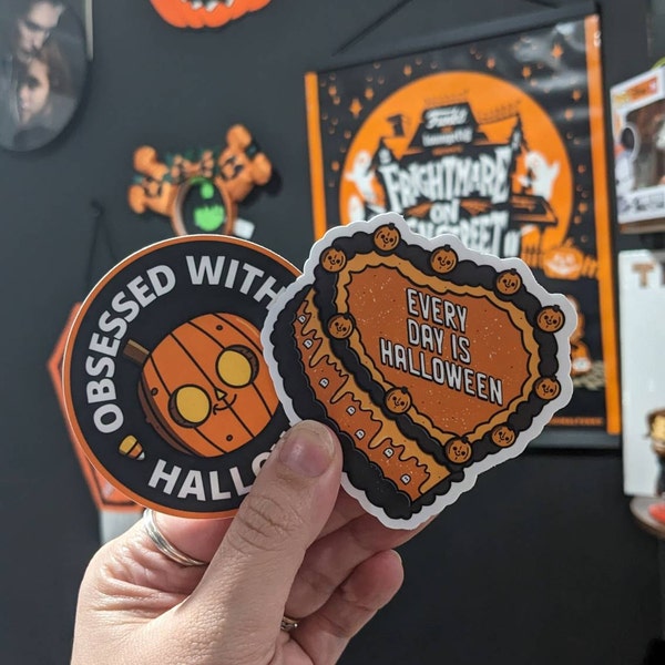 Halloween Cake Sticker: Spooky Vinyl Laptop Decal - Etsy