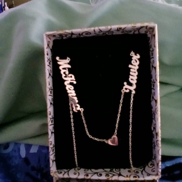 Two Name Necklace With Heart, Multiple Name Necklace, 2 Names Necklace ...