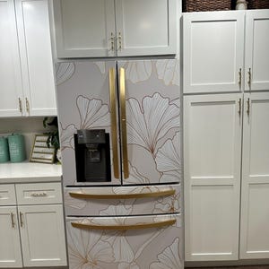 Navy Blue Organic Shapes Square Grid Refrigerator Fridge Freezer Wrap ...