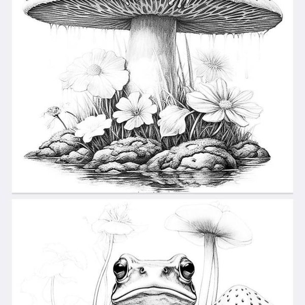 22 Frogs Cute Coloring Page Book, Adults + Kids- Instant Download ...