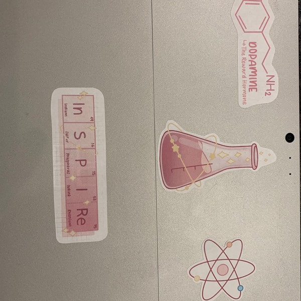 Pink Science Sticker Set | Cute, Nerdy & Aesthetic Stickers for Science ...
