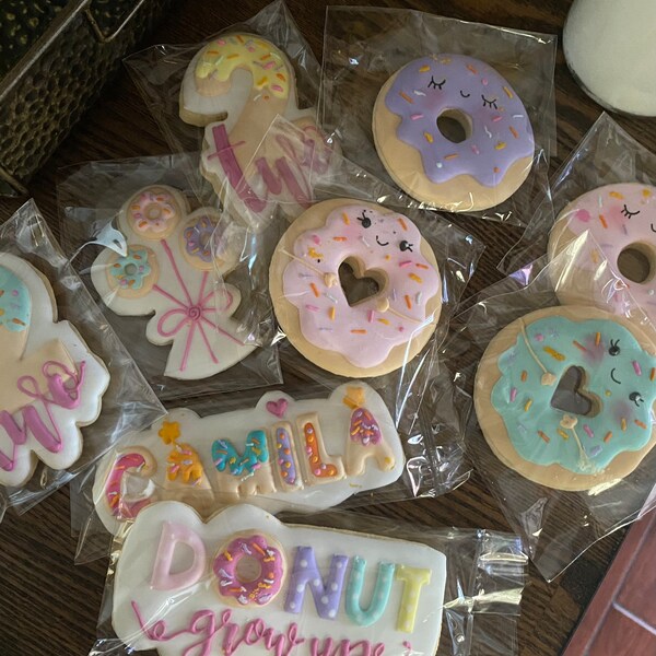 Donut Cookies - Donut Grow up Themed Cookies - Etsy
