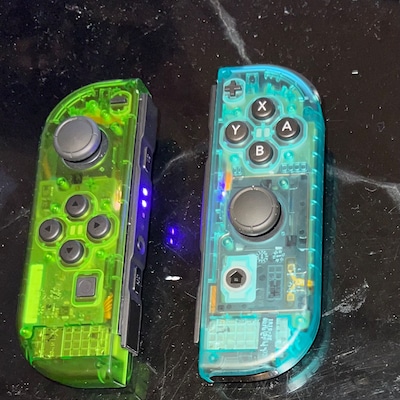 New Nintendo Switch Custom Clear Atomic Purple Joycons With - Etsy