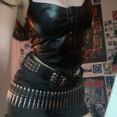 Bullet Belt,punk Belt,gothic Belt,heavy Metal Bullet Belt,punk Fashion ...