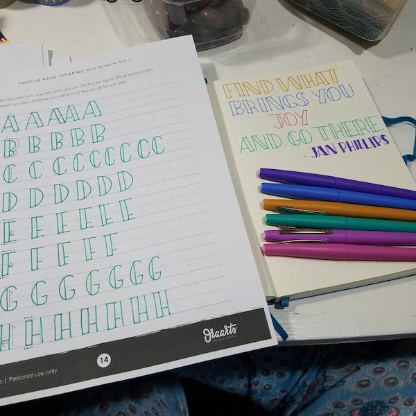 Hand Lettering Worksheets, 64 Pages, Basic Lettering Worksheets ...