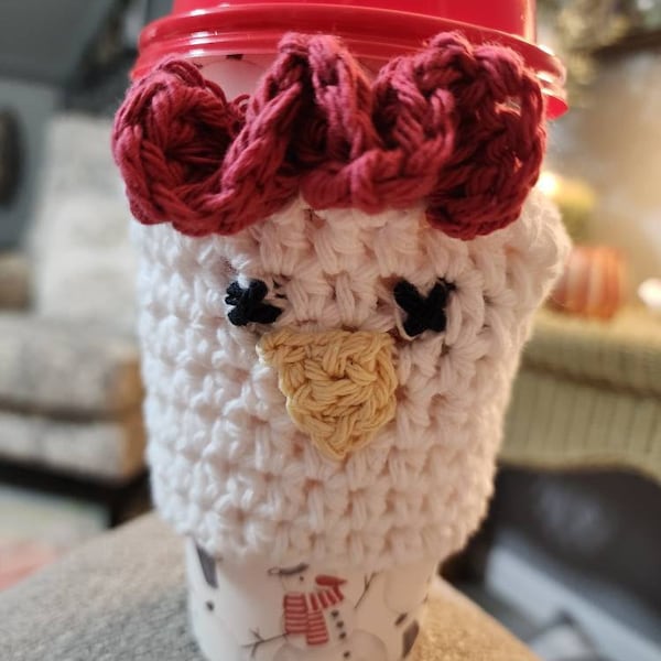 Cup Cozy Crochet Pattern, Chicken Cozy, Chicken Crochet Pattern ...