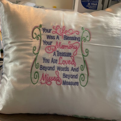 Sympathy Memory Your Life Was A Blessing Machine Embroidery Design ...