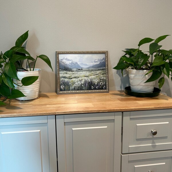 Printable Muted Lake Painting, Vintage Lake View Print, Rustic Lake ...